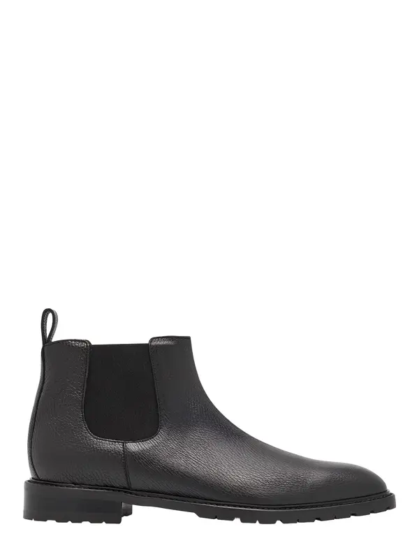 Manolo Blahnik Brompton Leather Chelsea Boots - Black