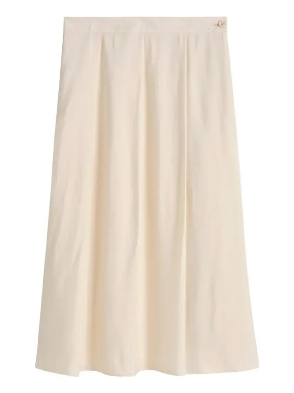 Cos Pleated A-line Midi Skirt - Beige