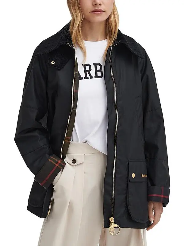 Barbour Allerston Waxed Coat - Black