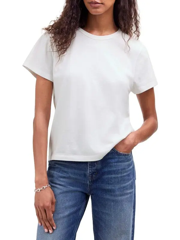 Madewell Perfect Crewneck T-shirt - Eyelet White
