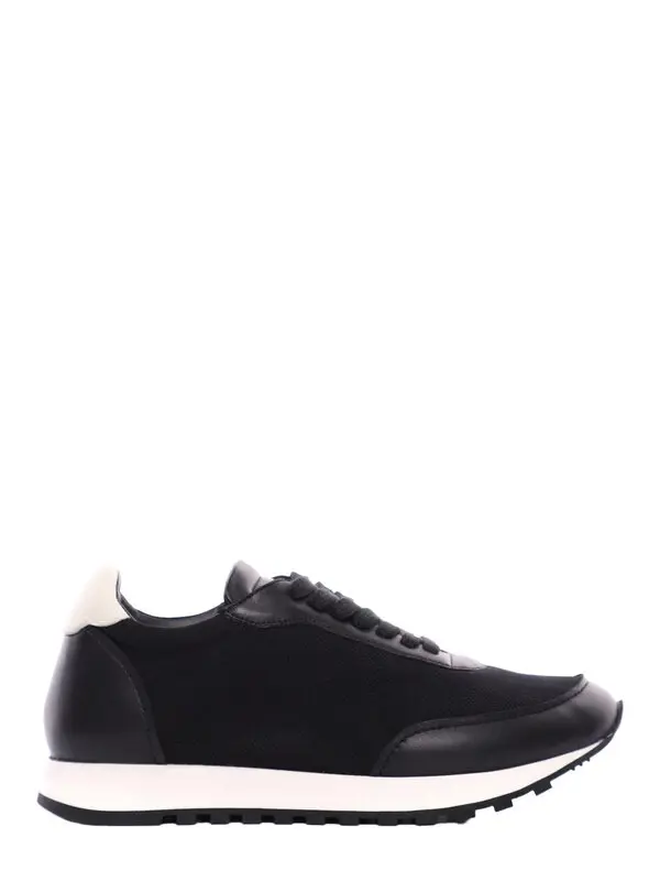 THE ROW Owen Leather-trimmed Sneakers - Black