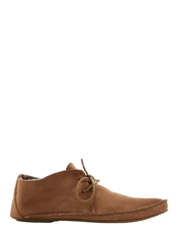 THE ROW Tyler Shearling Moccasins - Tan