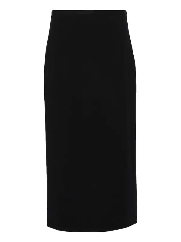 THE ROW Matias Wool-blend Midi Skirt - Black