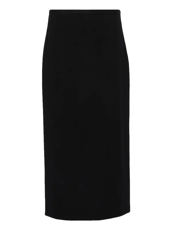THE ROW Matias Wool-blend Midi Skirt - Black