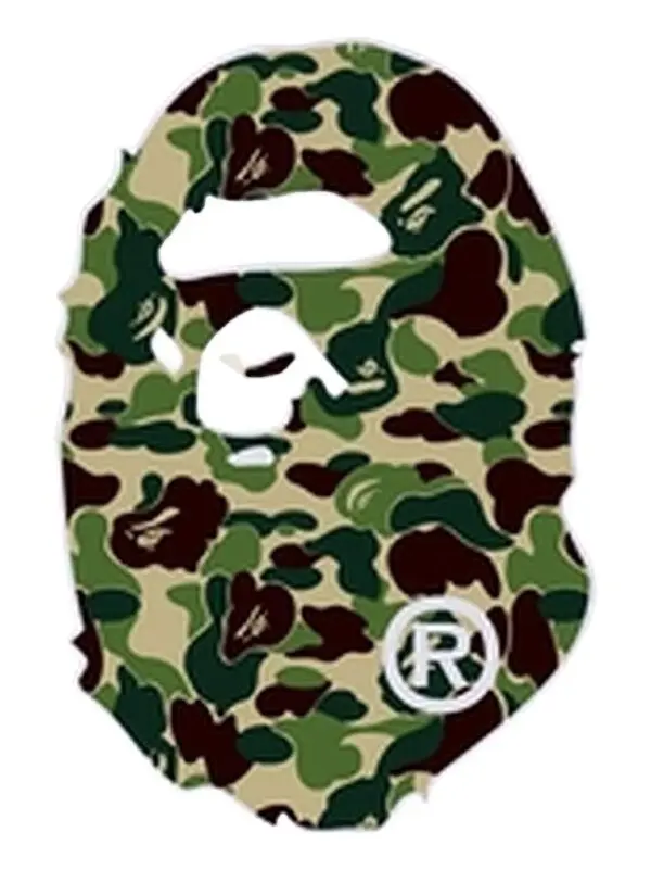 A BATHING APE Abc Camo Big Ape Head Tee /green - White