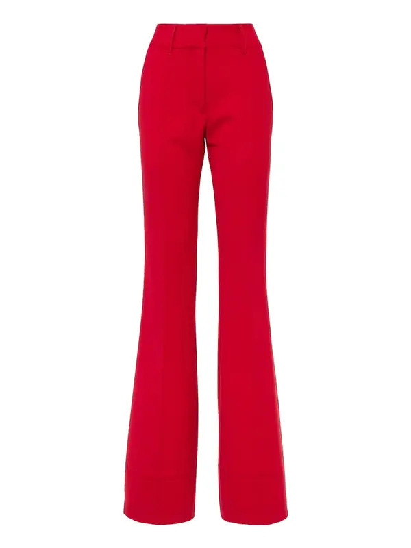 Gabriela Hearst Rhein High-rise Flared Wool Pants - Red