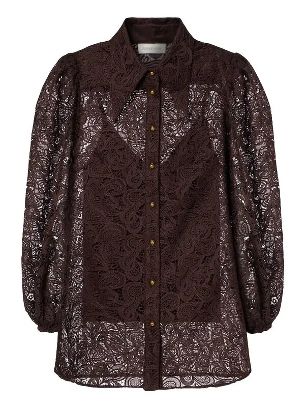 Zimmermann Lace Shirt - Brown