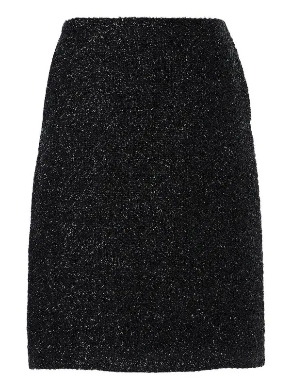 THE ROW Corinna Lamé Pencil Skirt - Black