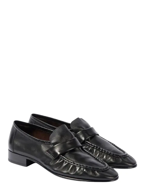 THE ROW Leather Loafers - Black