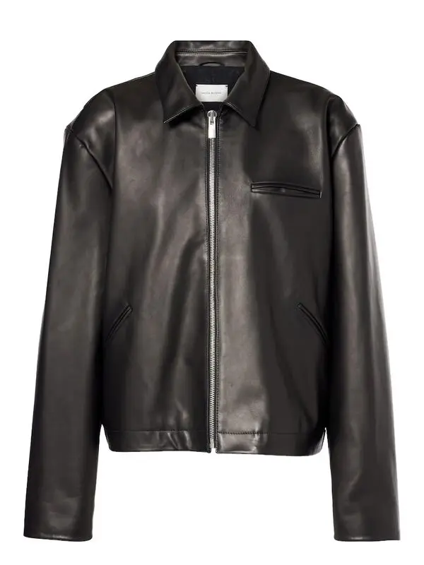 Magda Butrym Oversized Leather Jacket - Black