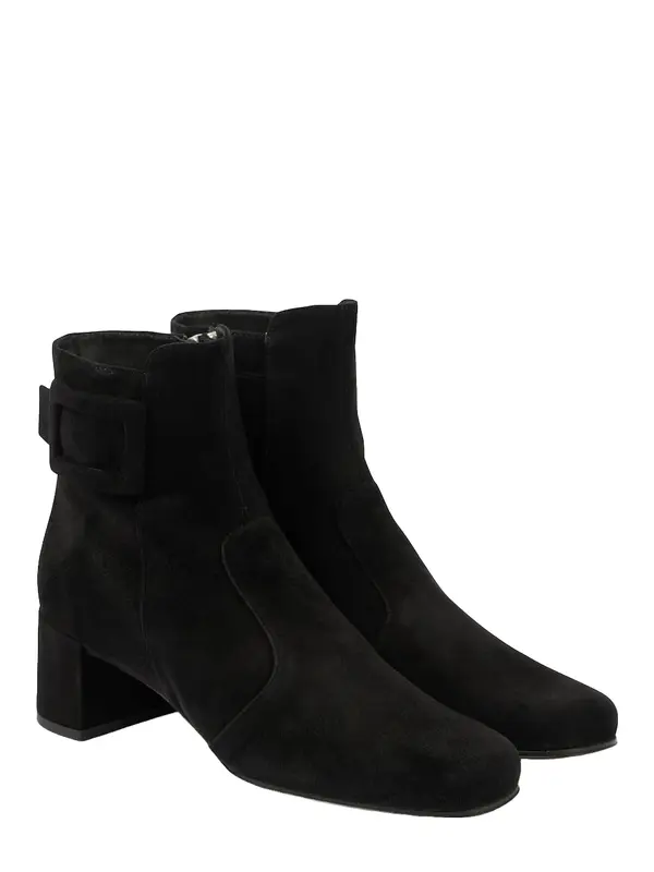ROGER VIVIER Trés Vivier 45 Suede Ankle Boots - Black
