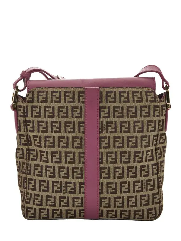 Fendi Zucchino Canvas Crossbody Bag - Pink