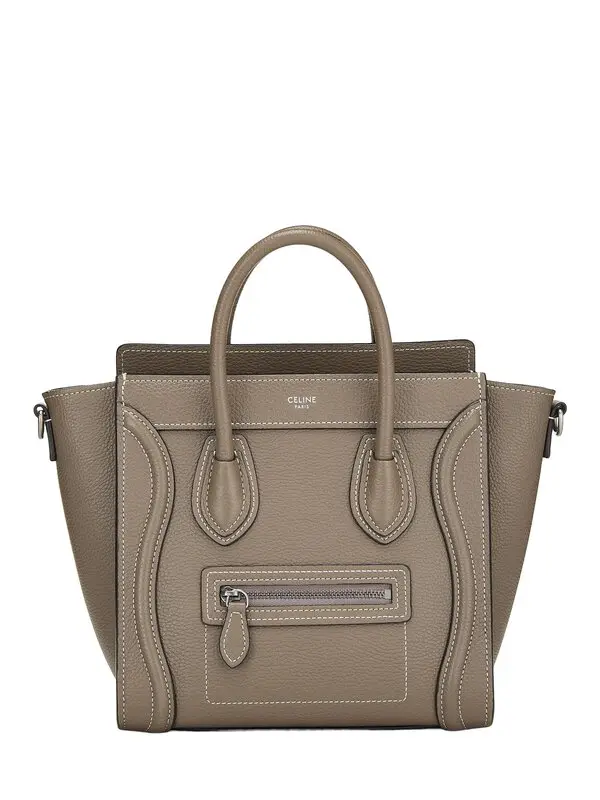 Celine Drummed Calfskin Leather Luggage - Grey