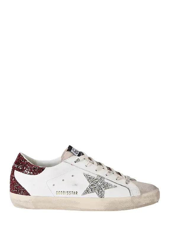 GOLDEN GOOSE Superstar Star-embroidered Low-top Trainers - Wine Comb