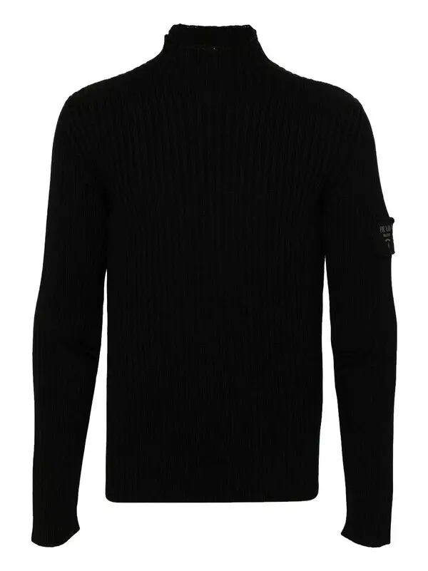 Prada Logo-lettering Virgin Wool Sweater - Black