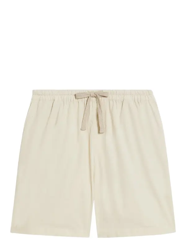 FRAME Cotton-corduroy Drawstring Shorts - Ecru