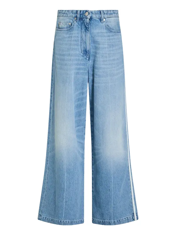 PETER DO High-rise Wide-leg Jeans - Mid Denim