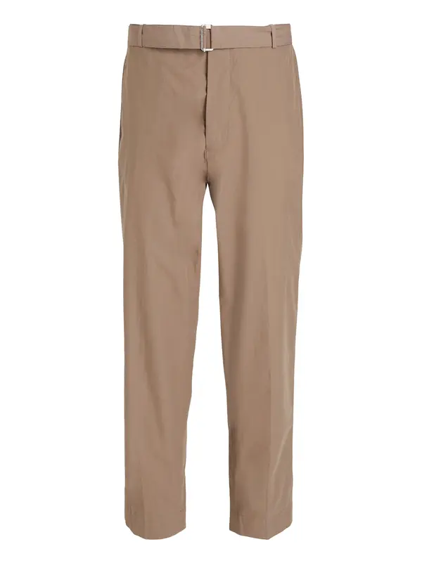 Officine Générale Tapered Belted Cotton Chinos - Taupe