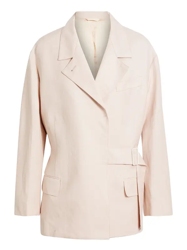 Acne Studios Belted Wool And Hemp-blend Twill Blazer - Pastel Pink