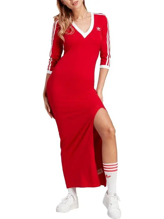 Adidas Adicolor Classics 3-stripes Maxi Dress - Better Scarlet