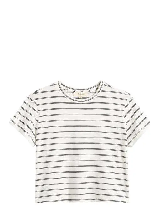 Madewell Stripe Boxy Crop Slub T-shirt - Lighthouse