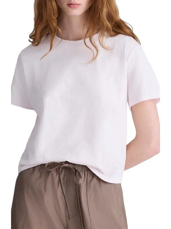 Madewell Boxy Crop Cotton Slub T-shirt - Pale Pink