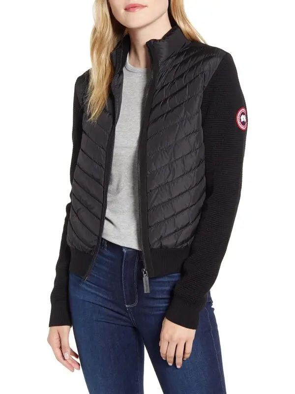 Canada Goose Hybridge Quilted Knit Jacket - Black