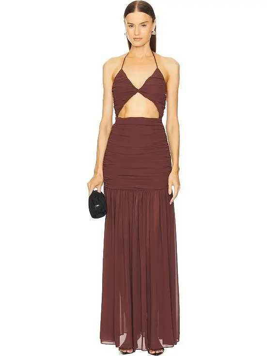 MICHAEL COSTELLO X Revolve Acacia Gown - Brown