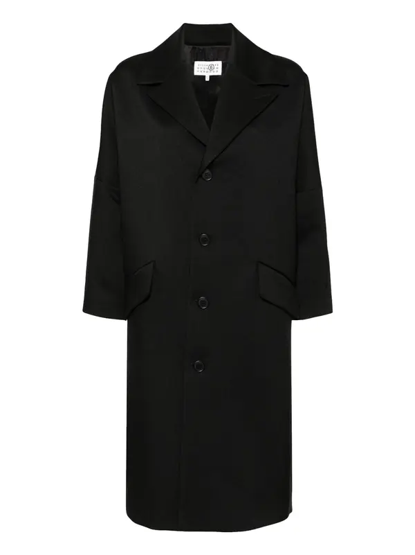 MAISON MARGIELA Single-stitch Mid-length Coat - Black