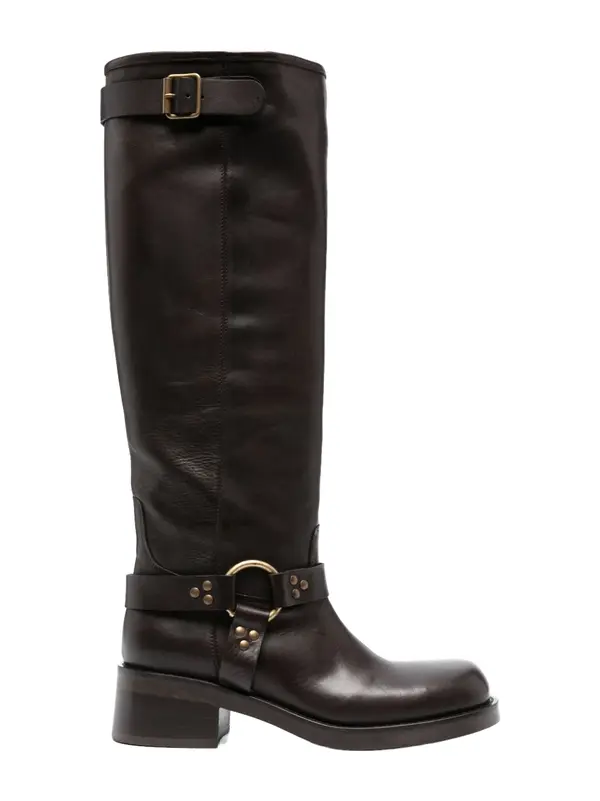 P.a.r.o.s.h 50mm Leather Knee High Boots - Brown
