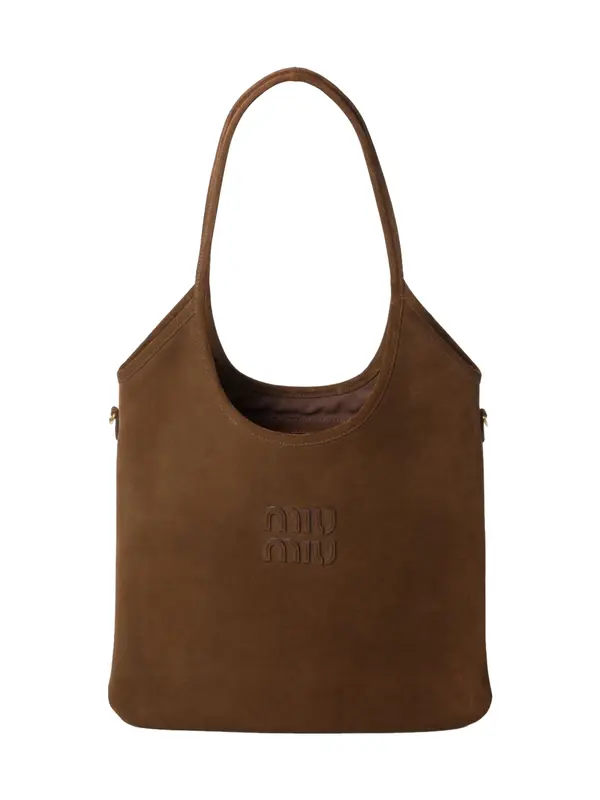 Miu Miu Ivy Suede Tote - Brown