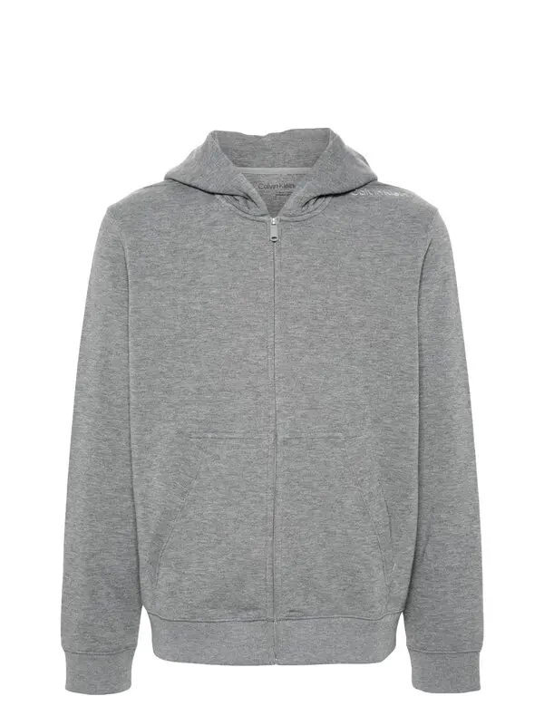 Calvin Klein Rubberised-logo Hoodie - Grey