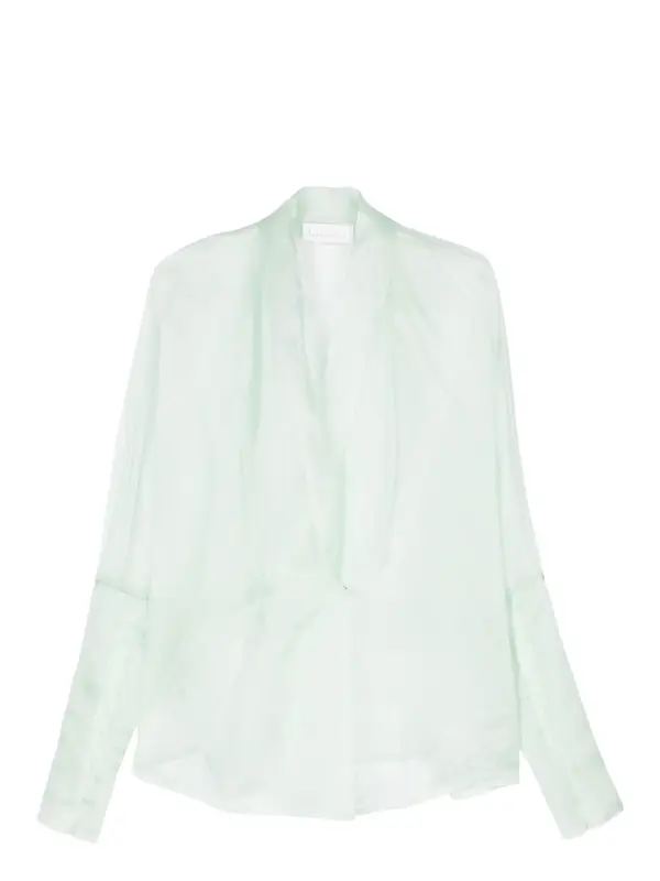 GENNY Silk Organza Blouse - Green