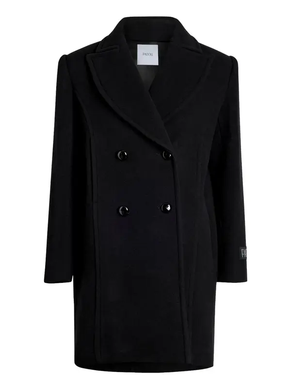 Patou Double-breasted Coat - Black