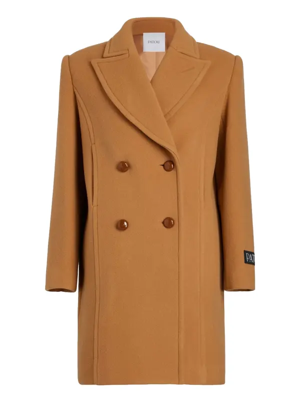 Patou Double-breasted Coat - Brown