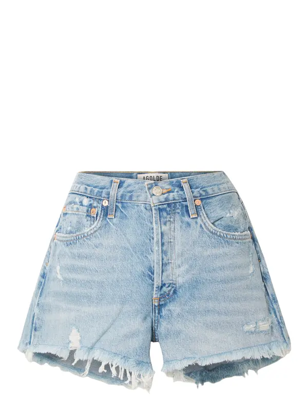 AGOLDE Parker Vintage Cutoff Denim Shorts - Blue