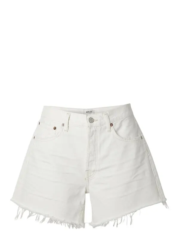 AGOLDE Parker Long Denim Shorts - White
