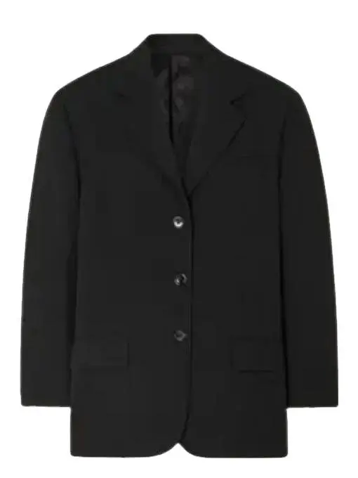 Acne Studios Net Sustain Oversized Recycled Woven Blazer - Black