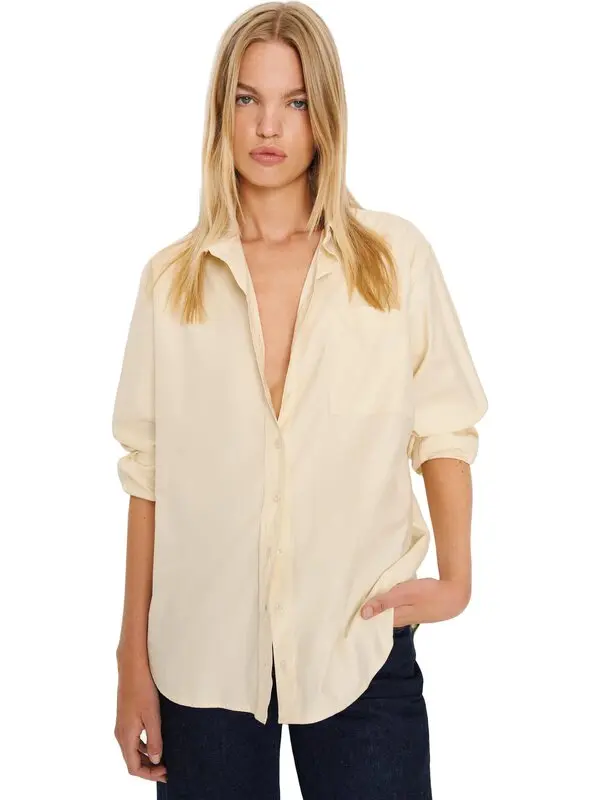 REFORMATION Eli Oversized Shirt - Ivory