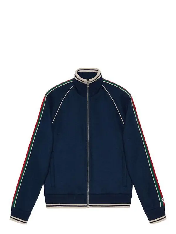 Gucci Cashmere Zip-up Jacket - Navy Blue