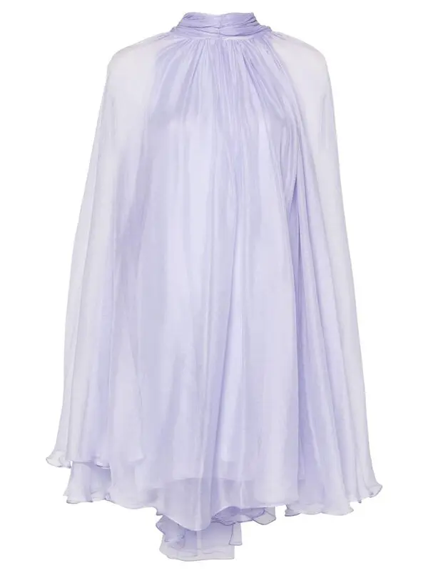 MANURI Layered Silk Cocktail Dress - Purple