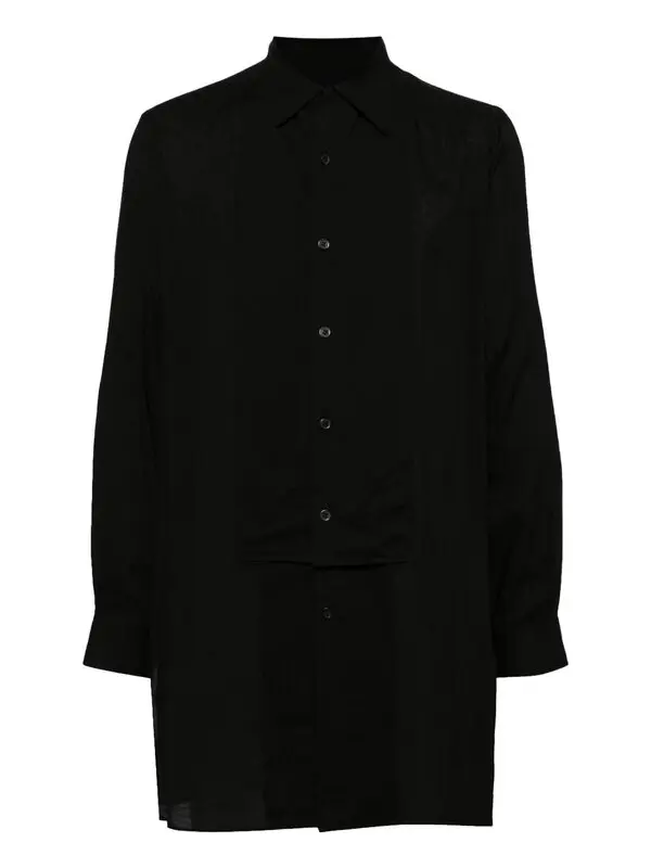 Yohji Yamamoto Double Front Placket Shirt - Black