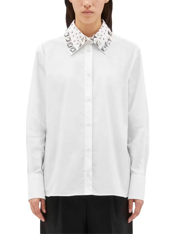 MSGM Studded Collar Shirt - White