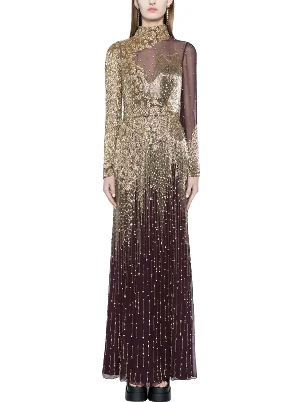 Jenny Packham Starman Embellished Gown - Purple