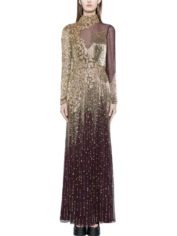 Jenny Packham Starman Embellished Gown - Purple