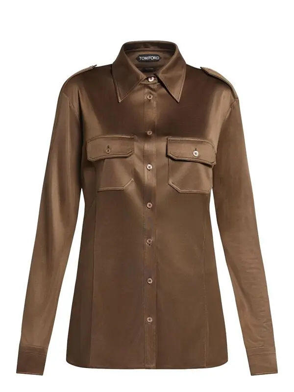 TOM FORD Shimmey Shirt - Brown