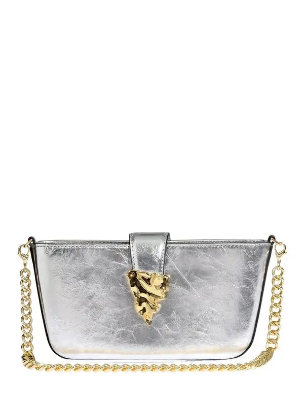 Alexis Bittar Crumple Leather Crossbody Bag - Silver