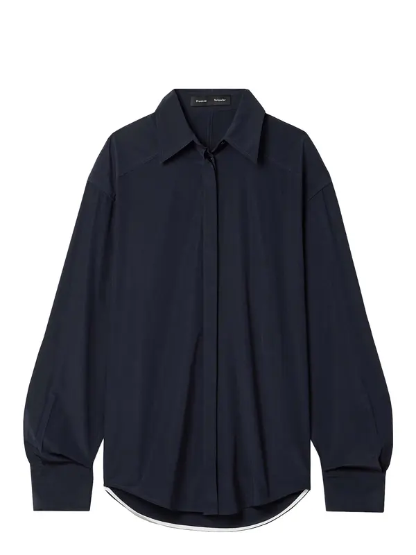 Proenza Schouler Demi Crepe De Chine Shirt - Blue