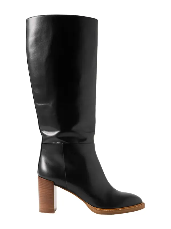 Gabriela Hearst Bocca Leather Knee Boots - Black
