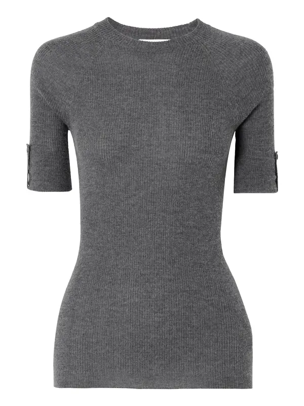 Sasuphi Ribbed Cashmere And Silk-blend Sweater - Gray